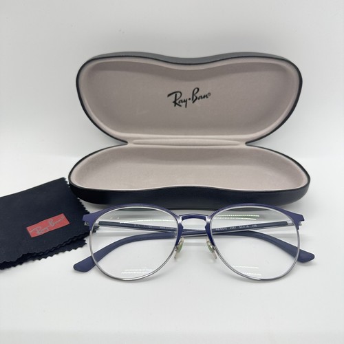 RAY-BAN RB6375 2981 Blue/silver Polish Split Eyeglasses Frame 53-18-145 ...