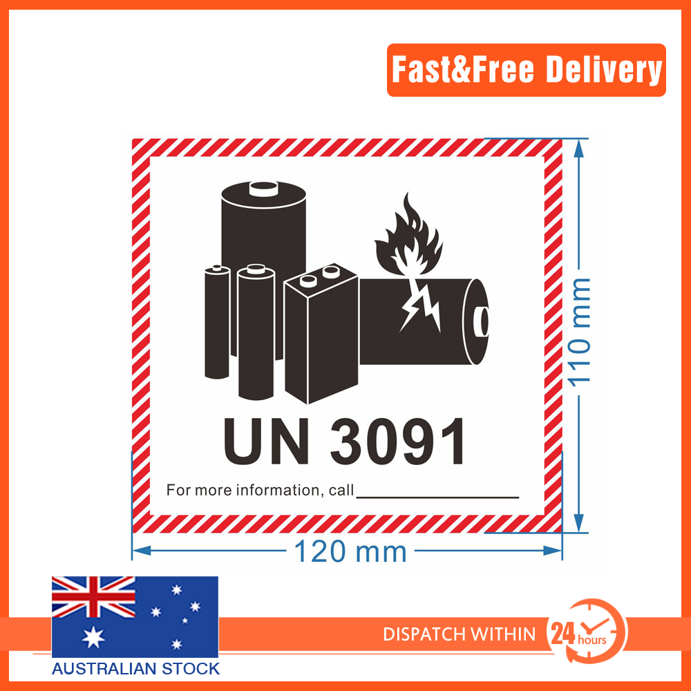 30Pcs Lithium Battery UN3091 Shipping Labels sticker 12*11cm Handling ...