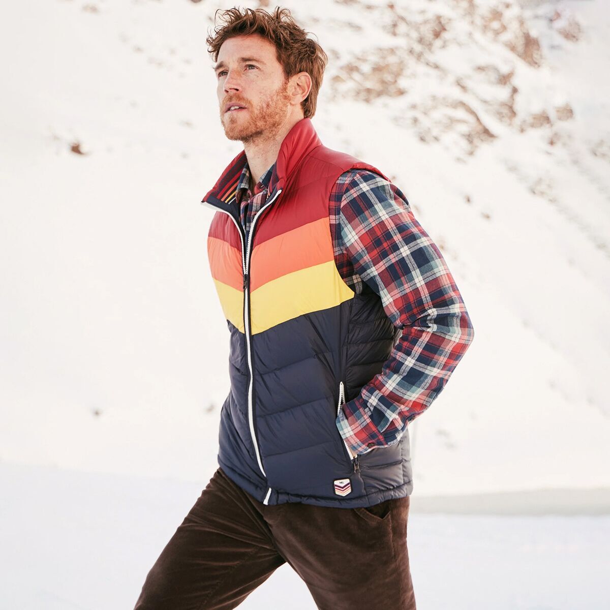 Marine Layer Archive Colorblock Reversible Puffer Vest - Men's Sunset ...