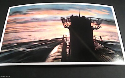 German WW2: 7in X 5in (178mm X 127mm) single repo print: U-BOAT AT ...