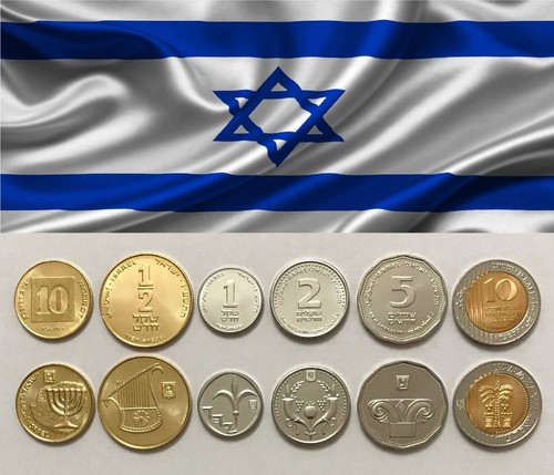 ISRAEL - Complete SET of 6 Coins (agorot, shekel, sheqel) 2016 - 2017 ...