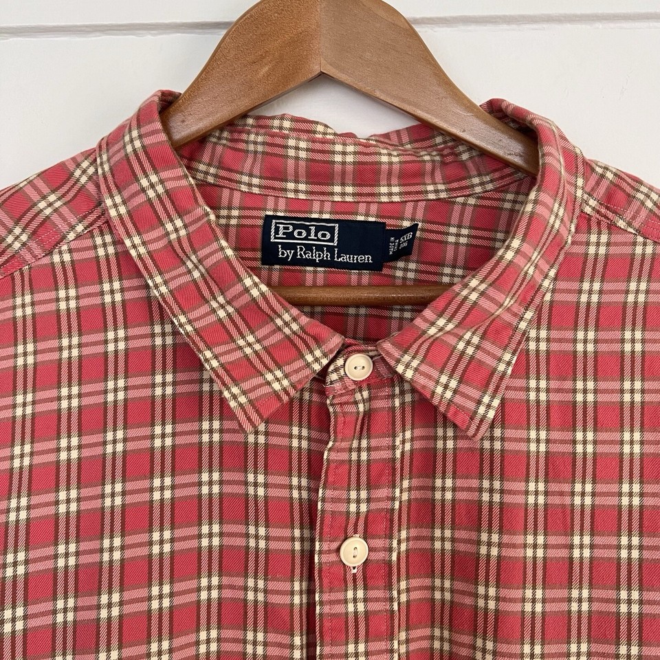 Polo Ralph Lauren Shirt Size 5XB Big XXXXXL 5XL Mens Blue Check Custom ...