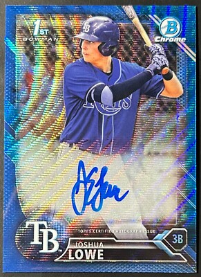 Joshua Josh Lowe 2016 Bowman Draft Blue Wave Refractor /150 Auto ...