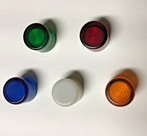 Lot of 5 Allen Bradley Push Button Lens 800T-PT16 RED BLUE GREEN AMBER ...