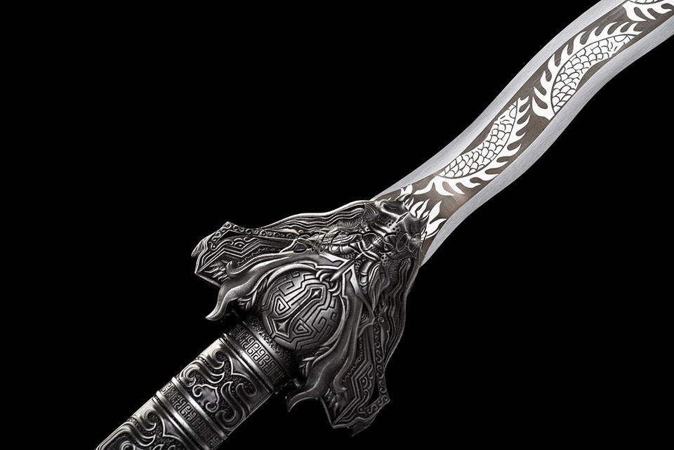 42" Chinese Han Dynasty Jian KungFu Snake shape Sharp Sword High ...