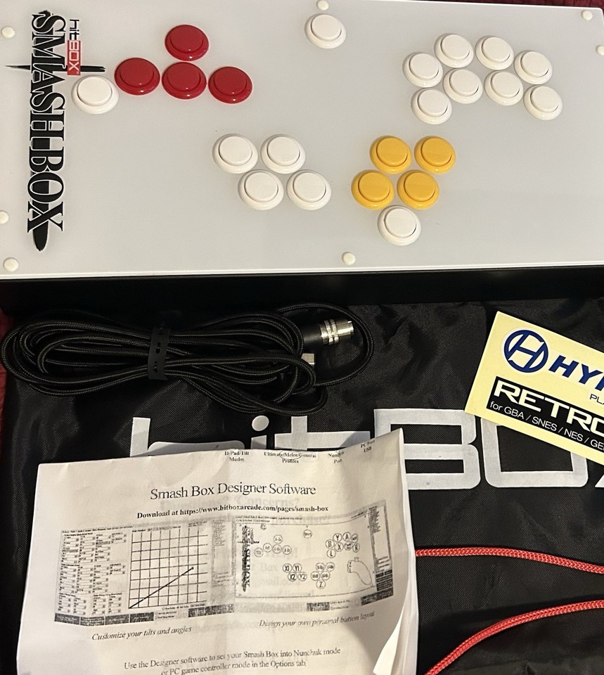 Hitbox 💥 Arcade Smash Box Controller Smashbox Leverless super bros wii ...