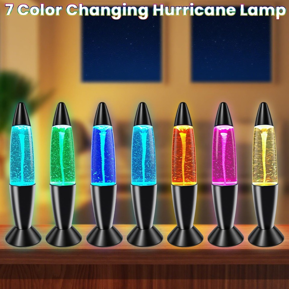 Tornado Lamp Twister Hurricane Light, 14-Inch Glitter Motion Light 7 ...