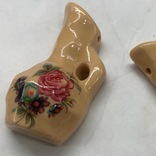 2pcs Acrylic Pitcher Shaped Charm Beads Pink Rose Floral Design | eBay