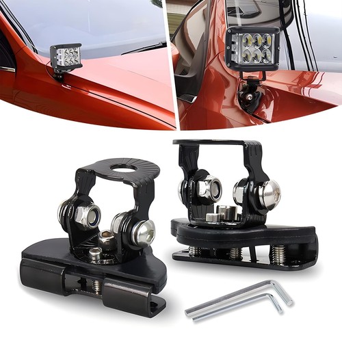 2 PCS Car Hood Spotlights Non-Destructive Bracket, Angle-Adjustable ...
