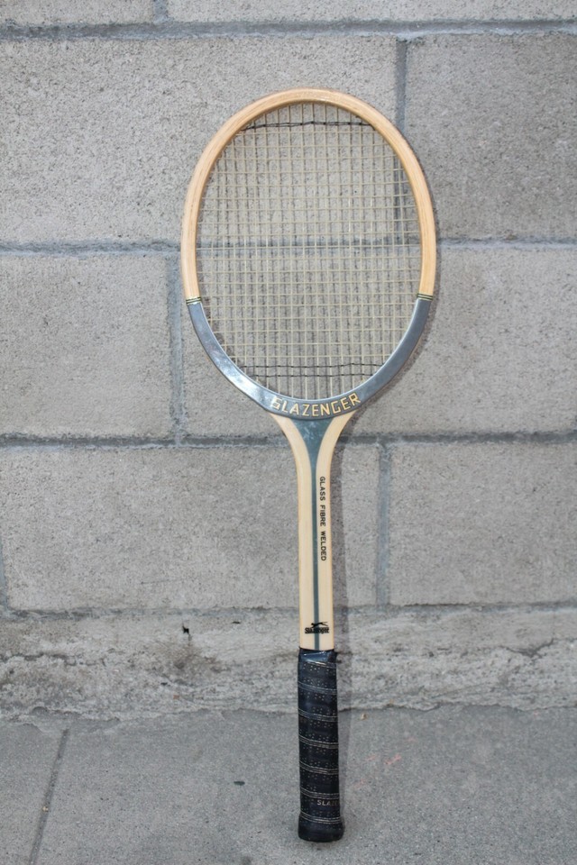 SLAZENGER Classic Wood Tennis Racquet No. 1778 Pro Glass Fibre Welded 4 ...