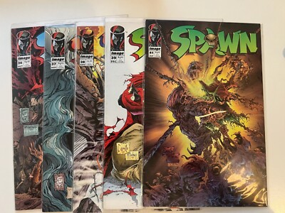 SPAWN LOT 5 COMICS 36, 37, 38, 39, 41 IMAGE USA English 7.0 VF (Direct ...