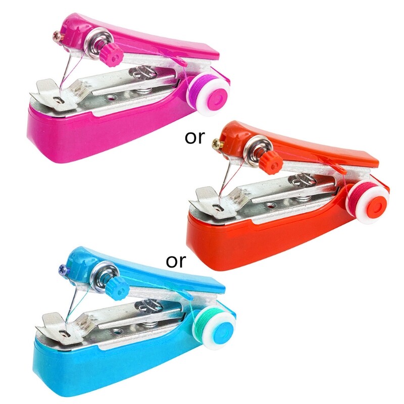 Mini Handheld Sewing Machine Portable Manual Stitch Handwork Needlework ...