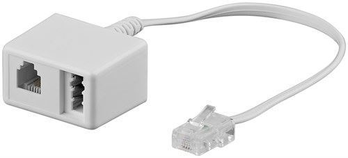 TAE adapter RJ45 male 8P8C to TAE-N female RJ11/RJ14 female 6P4C white ...