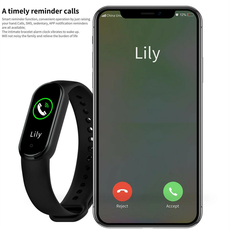 M4 Smart Watch Band Blood Pressure Bracelet Wristband Fitness Tracker ...