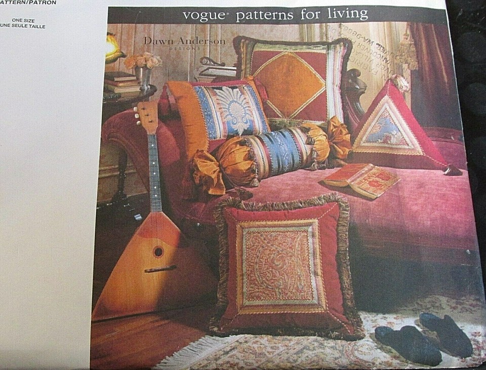 Vogue Home Decor Accent Pillow Craft Pattern neckroll triangle ...