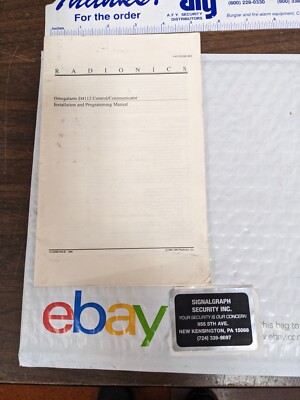 Radionics, Omegalarm D4112 Control/Communicator, Install & Programming ...