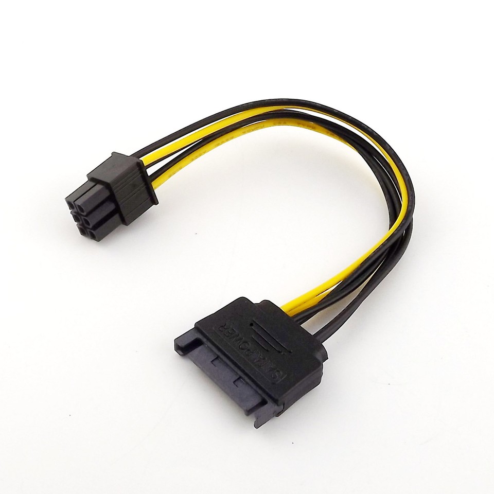 10pcs SATA 15-Pin Male to 6-Pin PCI-Express PCI Card Power Supply ...