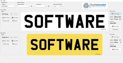 Number Plate Building Printing Software With Free 12 Month Licence ...