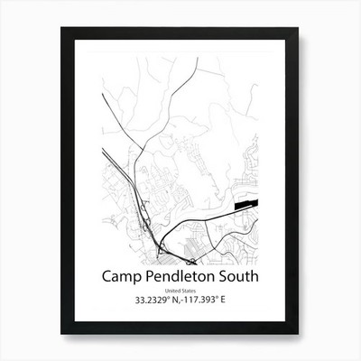 Camp Pendleton South,United States Framed Wall Art Poster Canvas Print ...