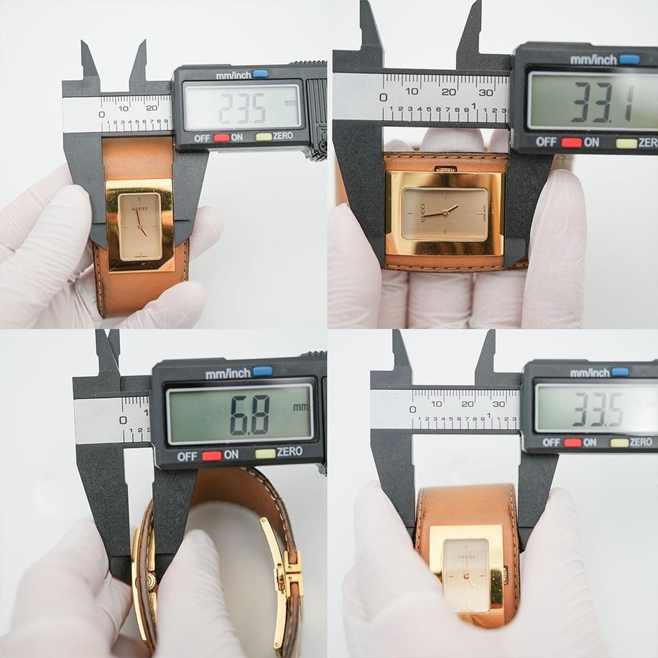 GUCCI 7800L Watch 23.5mm Gold Brown Stainless Steel Quartz Case Men ...