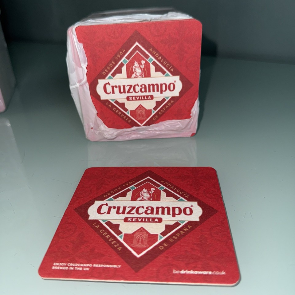 Cruzcampo Beer Mats / Coasters - Pack of 100 - Brand New - Home Bar ...