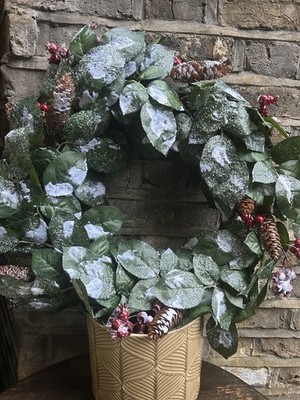 Gisela Graham X-Large Christmas Door Wreath Sale Ted Berry Frost/ Cone ...