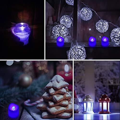 Blue Light Candles Romantic Led Blue Candles 24 Packs Flameless Blue ...