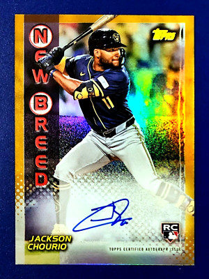 Jackson Chourio RC AUTO 2024 Topps Archives Rookie New Breed GOLD ...