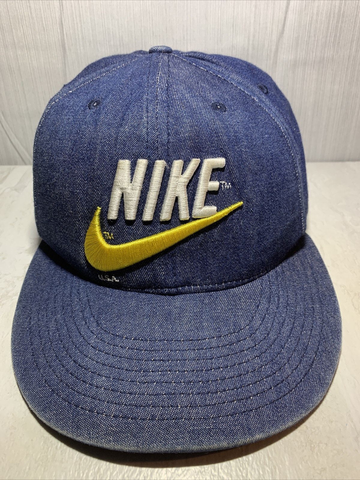 Vintage 90's Nike 3D Swoosh Blue Hat Snapback Cap Y2K… - Gem