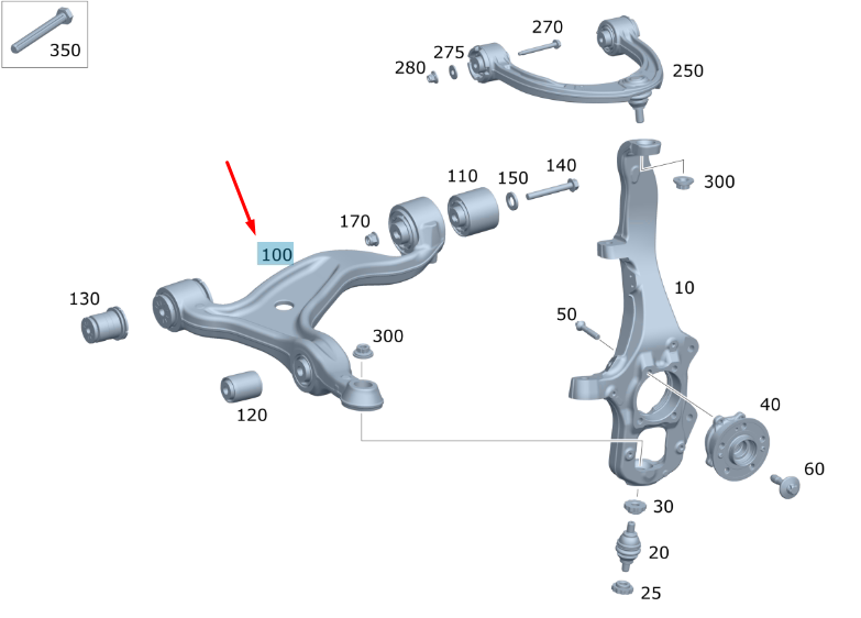 MB GLE W167 Front Right Lower Transverse Control Arm A1673300800 NEW ...