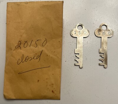 2 Vintage Old Antique Flat Silver-Tone Safe Safety Deposit Box Key | eBay