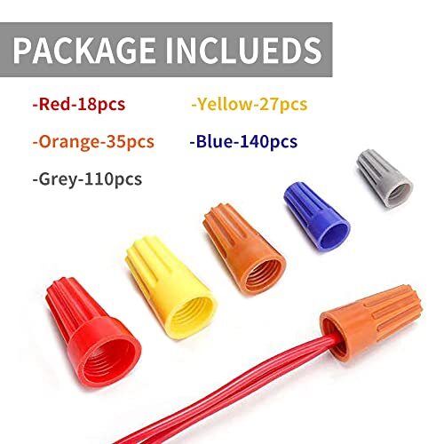 Wire Connectors Nuts Kit Electrical Twist Splice Screw Caps Assortment ...