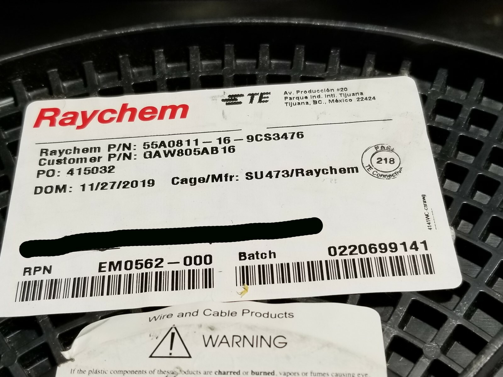Raychem/TE 55A0811-16-9 #16awg Dual XL-ETFE Spec 55 Hook-Up/Lead Wire ...
