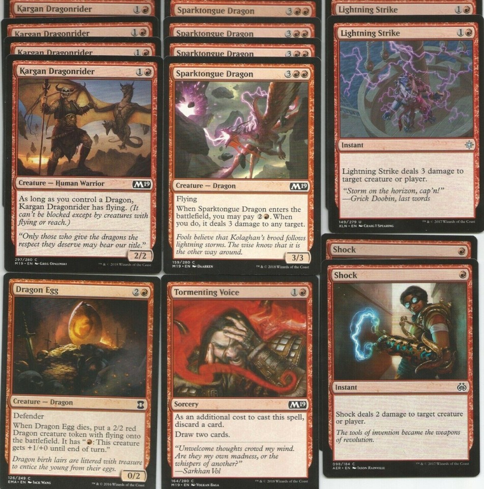 60 Card Deck-Green/Red Dragon-Lathliss dragon queen-Rares-MTG-Magic ...