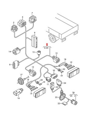 Genuine VW Transporter Campm. Multivan SJD SJE SJL Rear Wiring Set ...