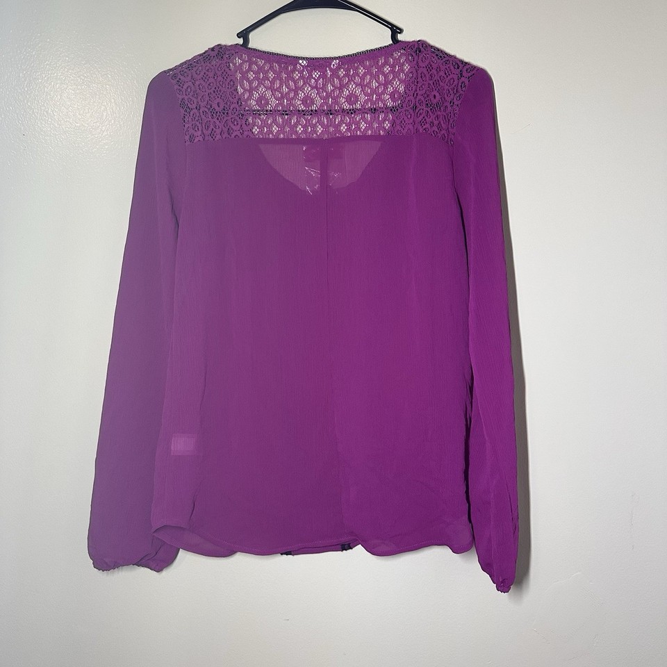 Candie’s Women’s Purple Sheer Blouse Size Medium NWT | eBay