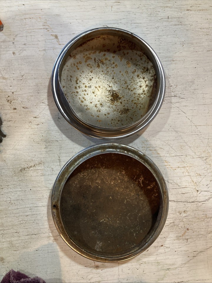 Vintage 50s 60s Baby Moon Hubcaps 7 Inch Wide On Inside | eBay