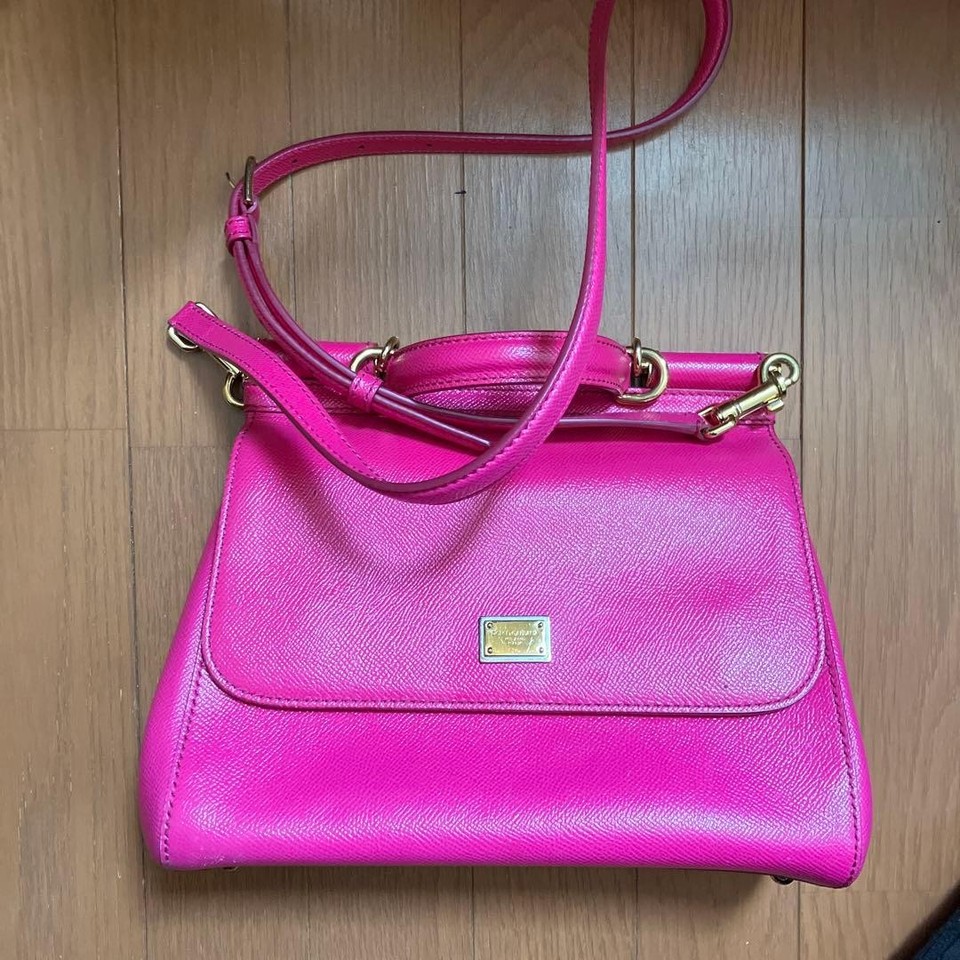 Dolce & Gabbana Women Sicily 2-Way Shoulder Hand Bag Bright pink ...