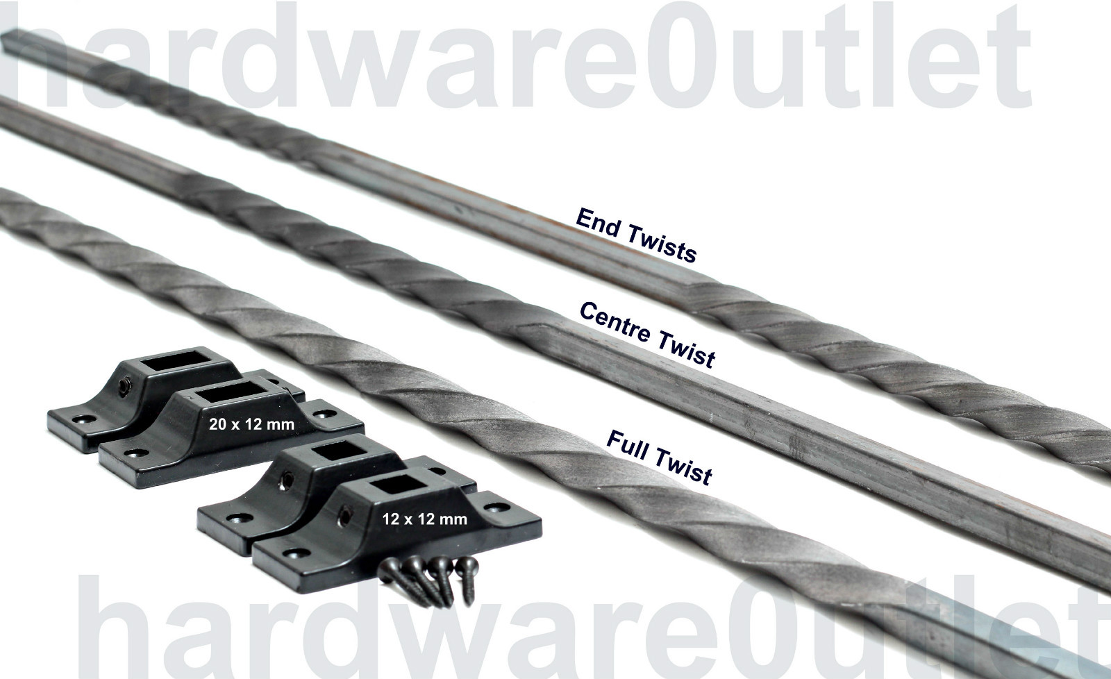 Steel TWISTED BAR 12 x 12 mm Mild Steel Staircase Decking Handrail ...