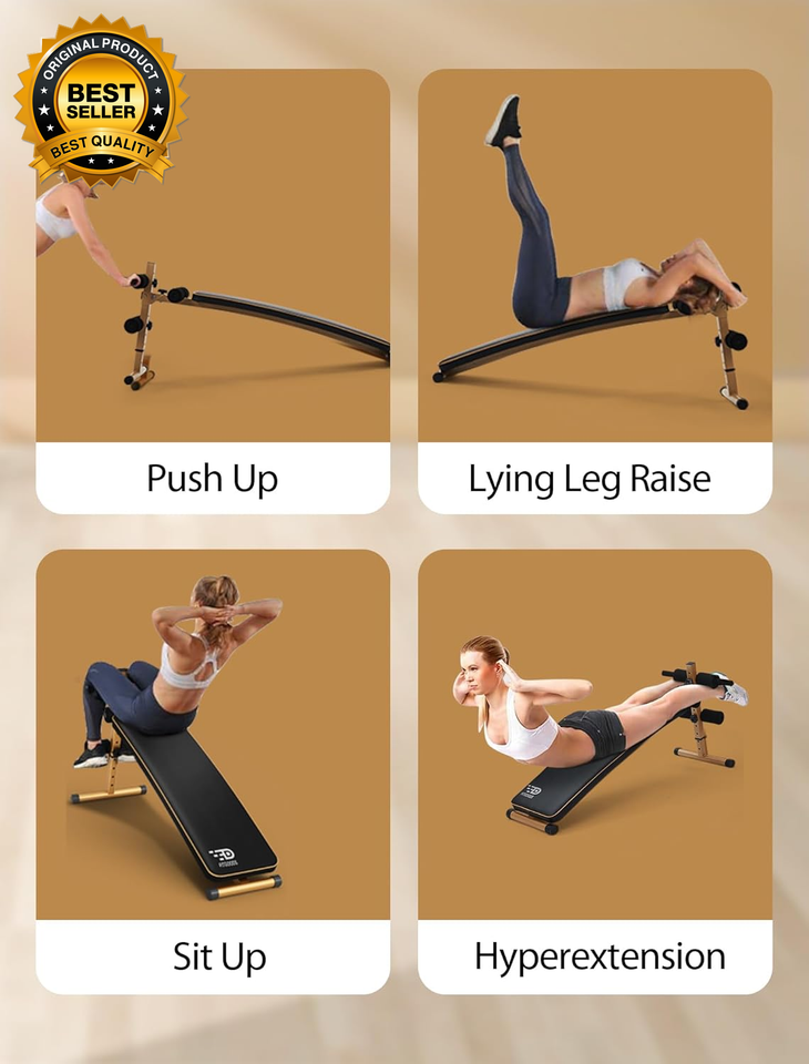 Sit up Bench, Adjustable Workout Bench for Ab Exercise, Curved Incline ...