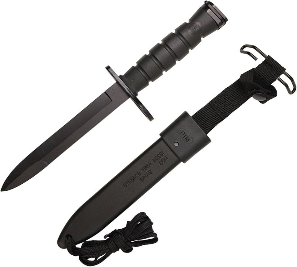 H-16M M7 Military Bayonet Knife + Sheath 13" Stainless Steel - Black ...