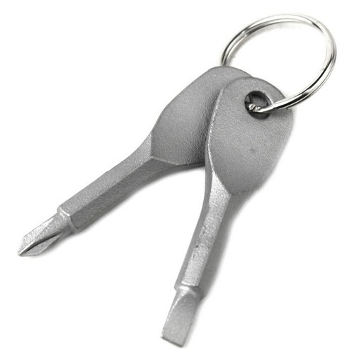 SMALL SCREWDRIVER REPAIR FLATHEAD CROSS PHILLIPS KEYRING POCKET CAR ...