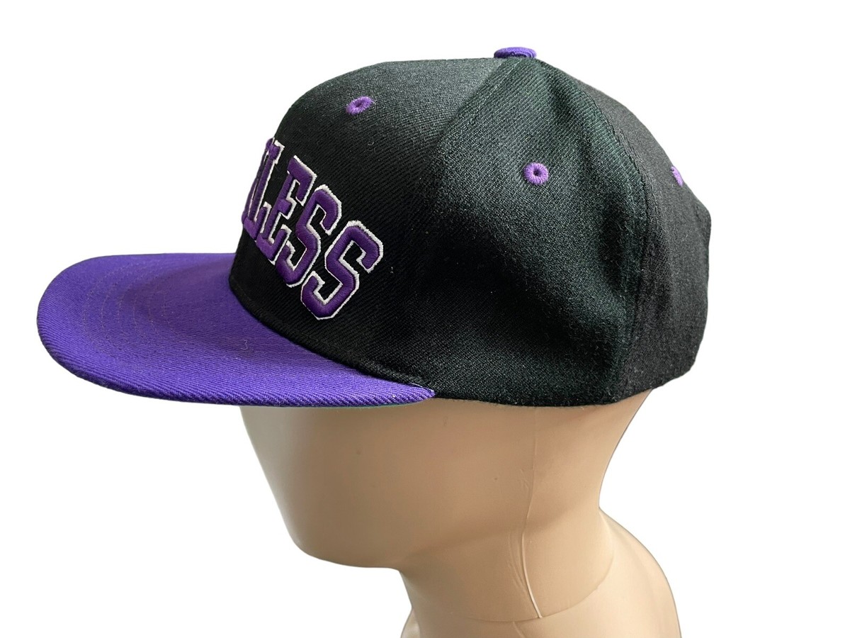 Young Reckless Block Black Purple Snapback Hat Los Angeles Youth