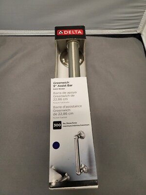 Delta Greenwich 9 in. - Exposed Mount Residential Assist Bar - Satin ...