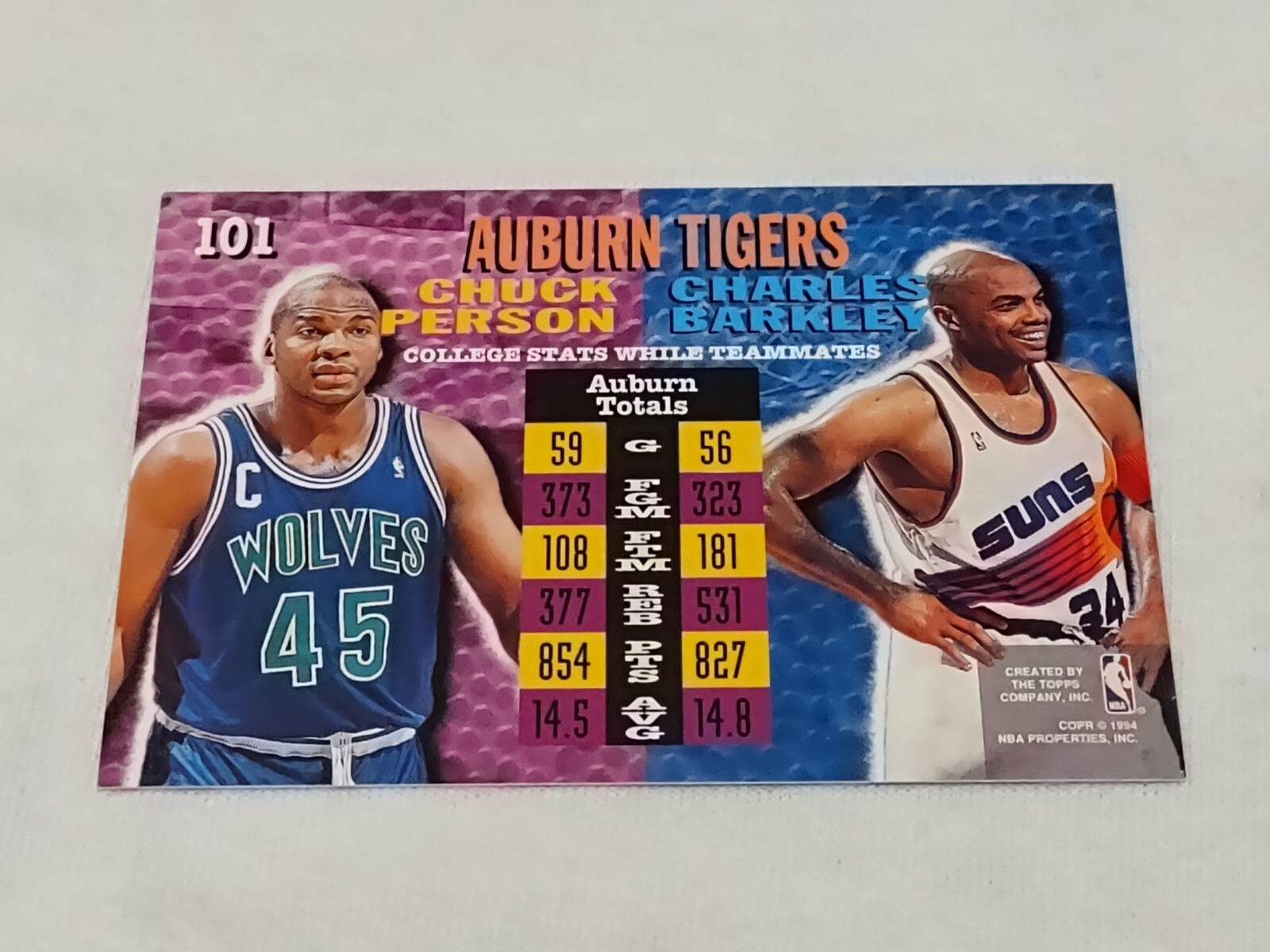 1994-95 Topps Stadium Club - #101 Chuck Person, Charles Barkley for ...