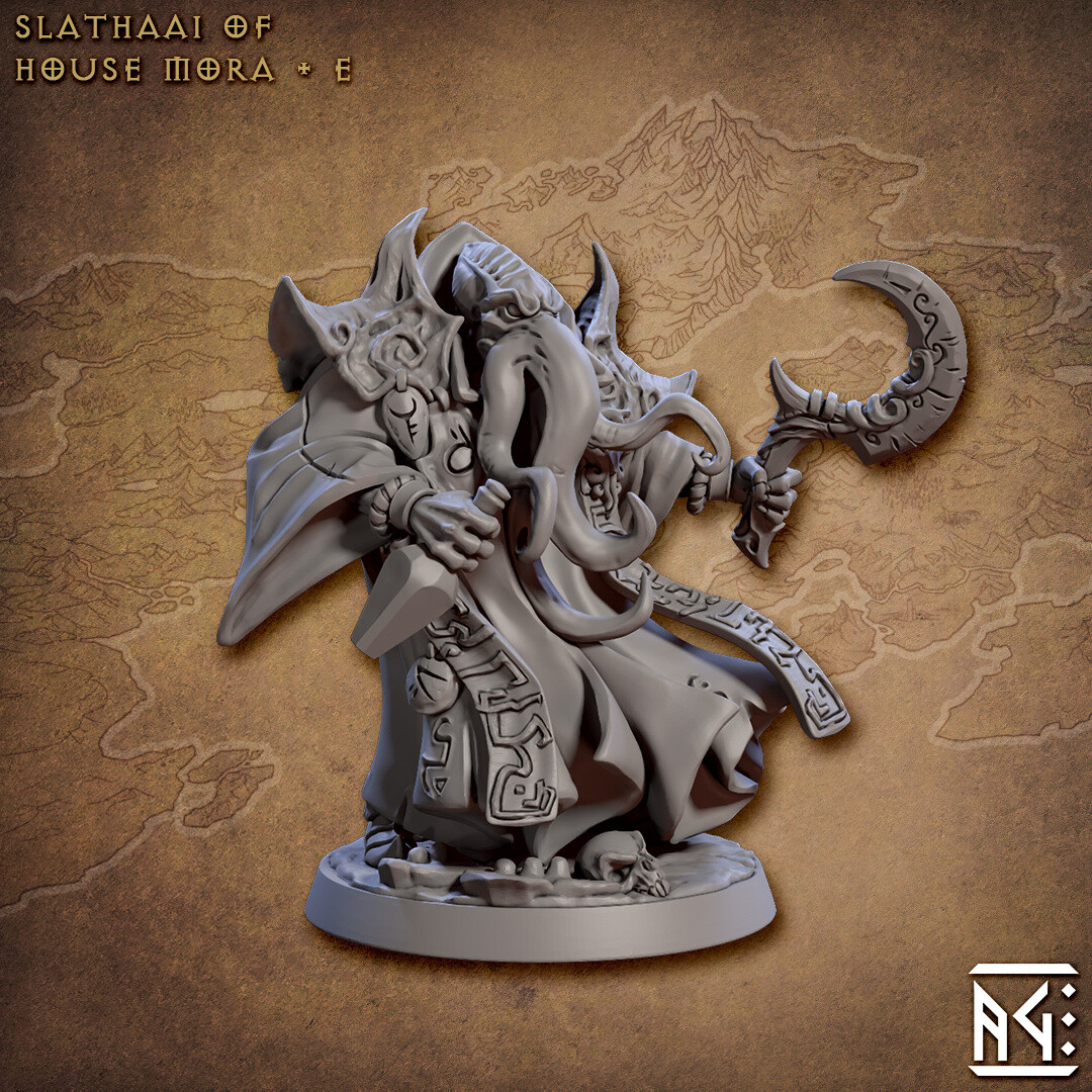 Slathaai Mindflayer Illithid Wizard Fighter Cultist Miniature | D&D DnD ...
