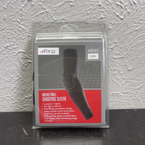 BCG Basketball Shooting Arm Sleeve ADULT L/XL Black Padded Compression ...