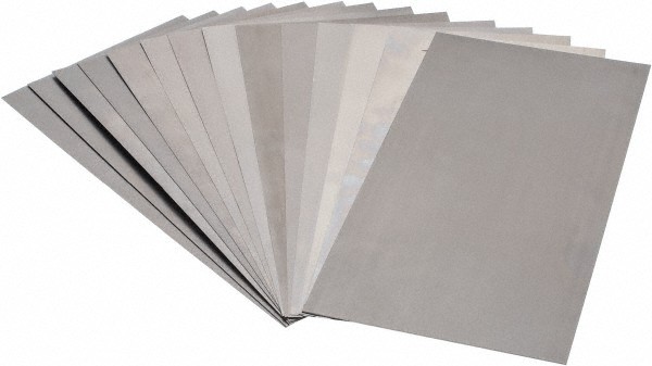 15 Piece Tempered Full-Hardened Steel Shim Stock: 12" x 6", 0.001 to ...
