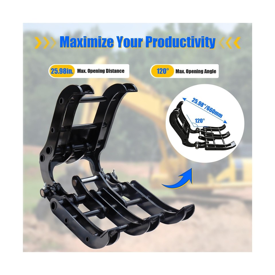 Mini Excavator Grabber Attachments, Small Excavator Wood Grabber ...