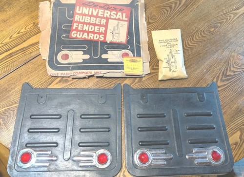 Vintage NOS Universal Fender Splash Guards Mud Flaps W/ Reflectors ...